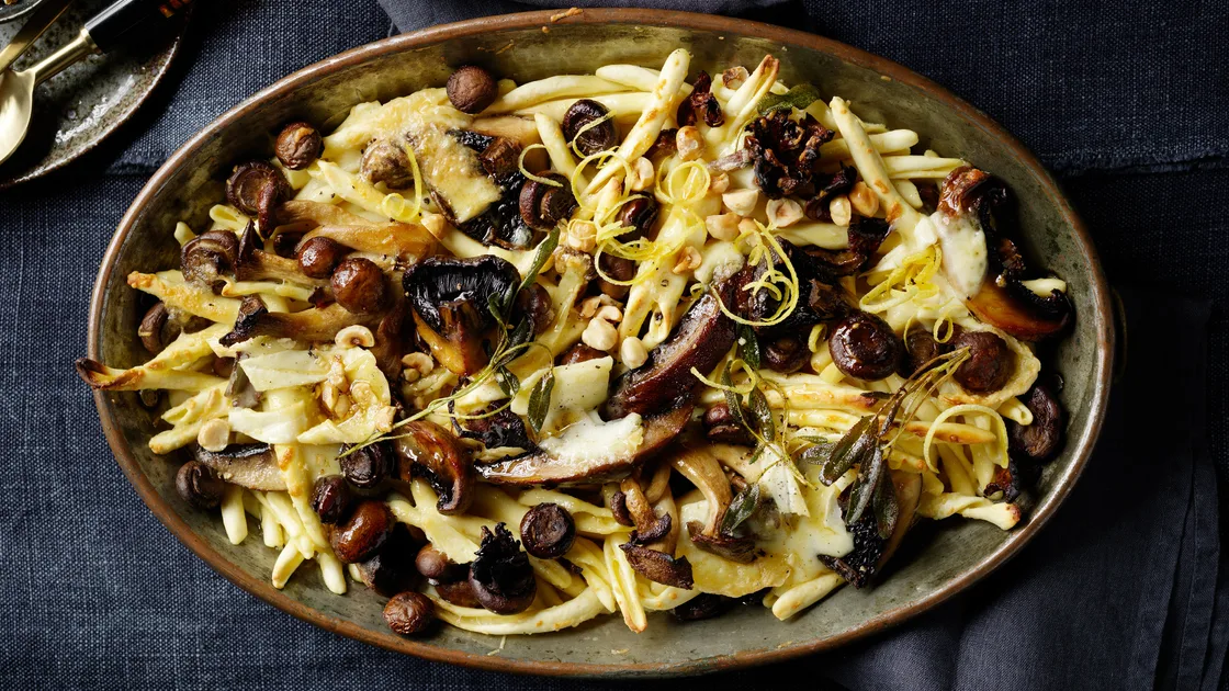 Mushroom and Fontina maccheroni recipe - Gourmet Traveller