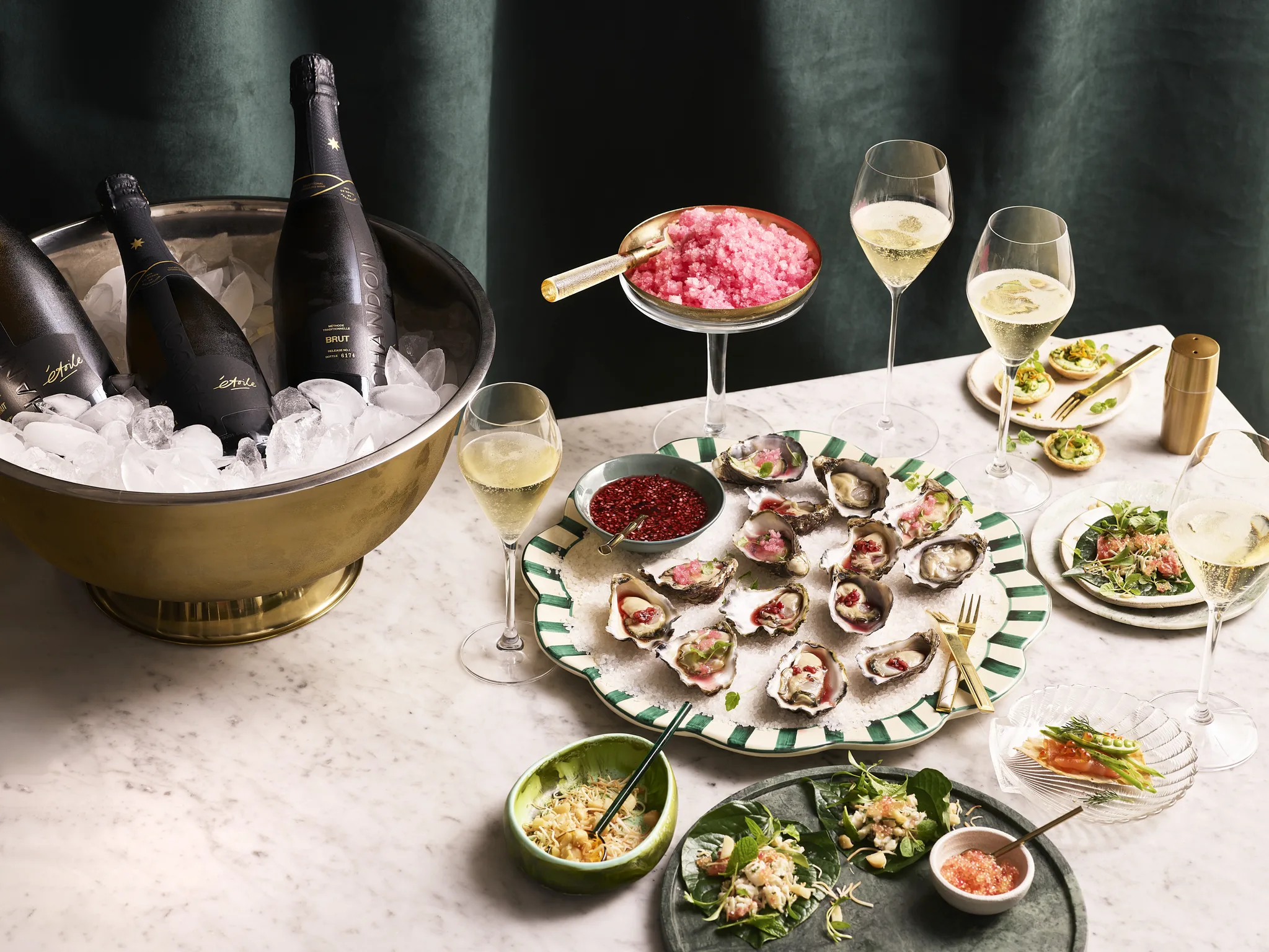 Chandon Étoile with oysters the Australian way - Gourmet Traveller