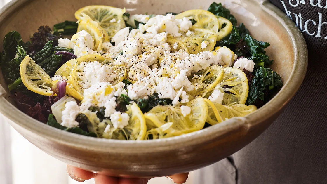 The Agrarian Kitchen's silverbeet with Meyer lemon and feta recipe ...