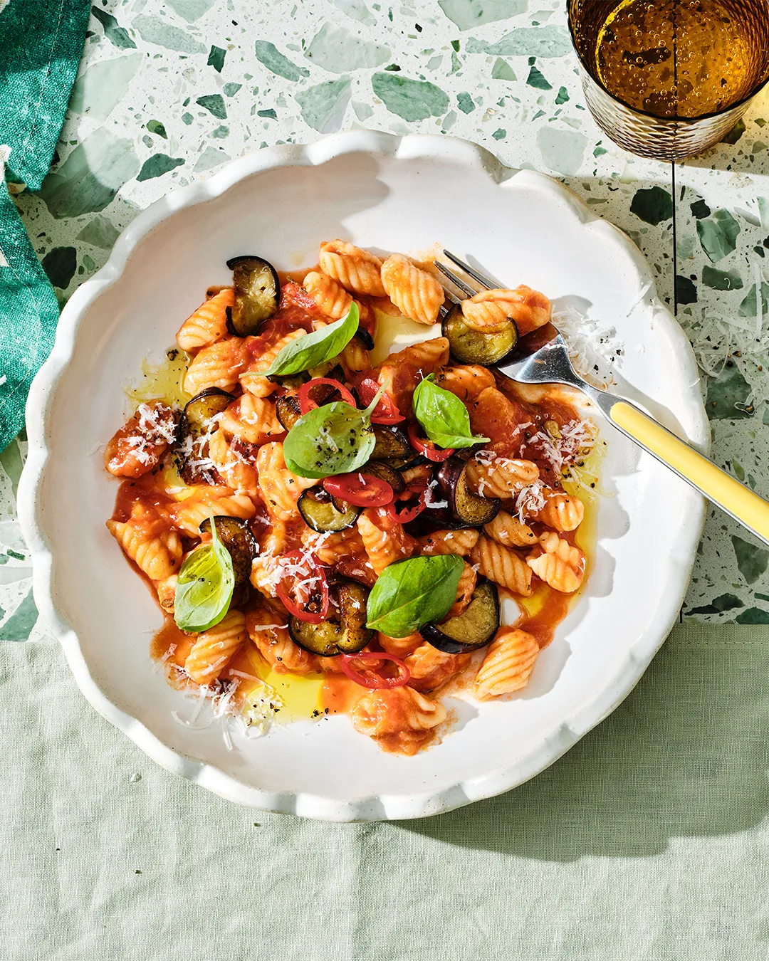 Gnocchetti Sardi with smoked eggplant alla Norma recipe - Gourmet Traveller