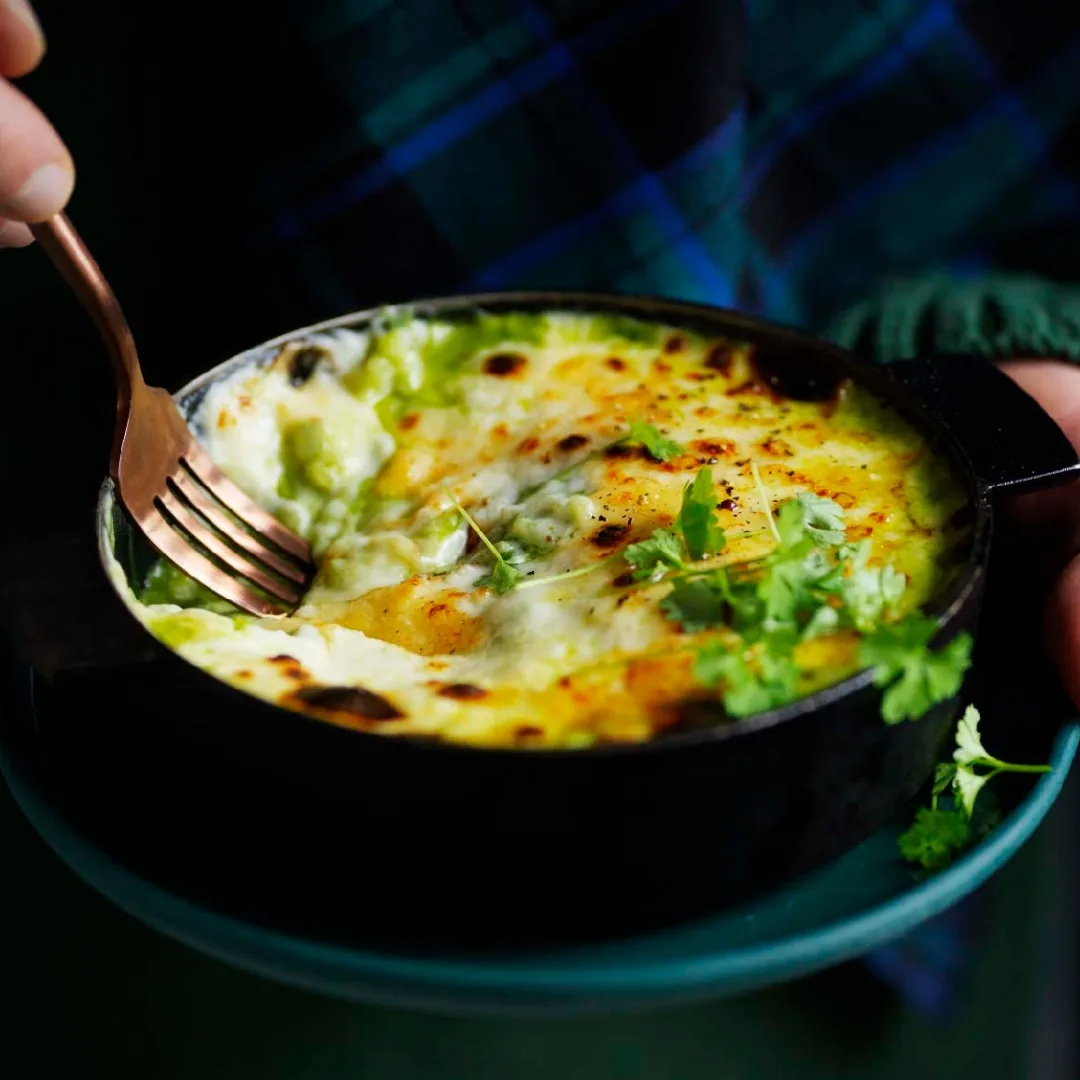 Leek risotto and raclette gratin recipe - Gourmet Traveller