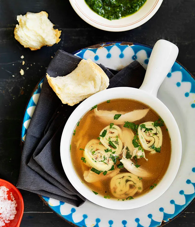 Egg and anchovy soup recipe | Gourmet Traveller