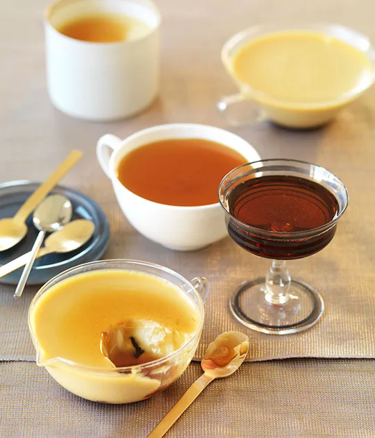 Baked muscatel creams with muscat caramel | Gourmet Traveller