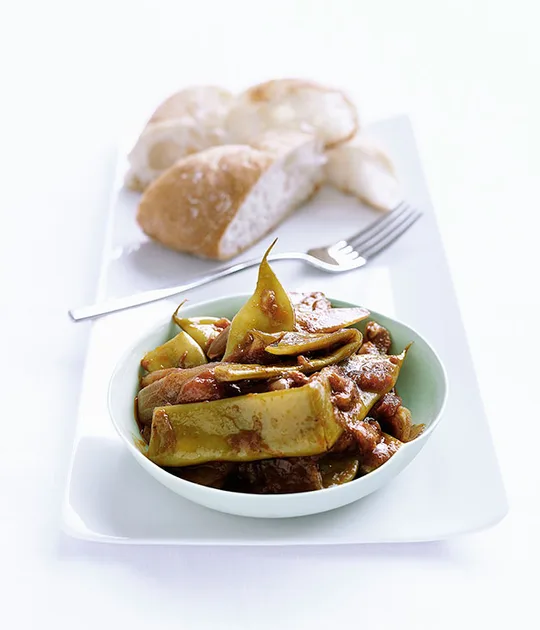 Slow-cooked Roman beans with tomato | Gourmet Traveller