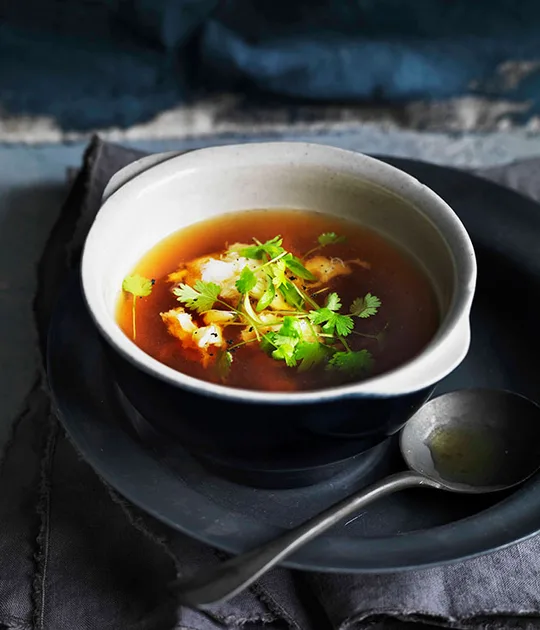 Spanner Crab and Fennel Consommé with Soft Herbs