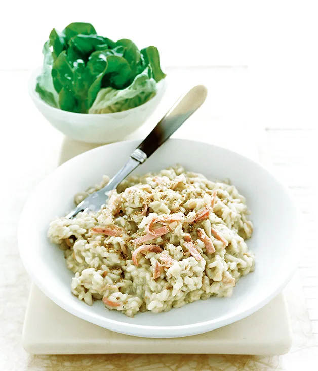 Stilton and ham risotto recipe | Gourmet Traveller recipe