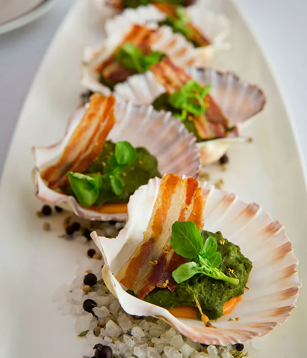 Guy Grossi’s scallops Rockefeller recipe | Gourmet Traveller