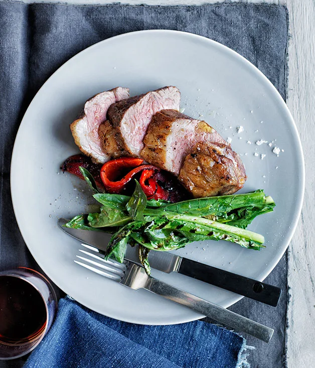 Grilled Lamb Rump with Roasted Peppers Recipe