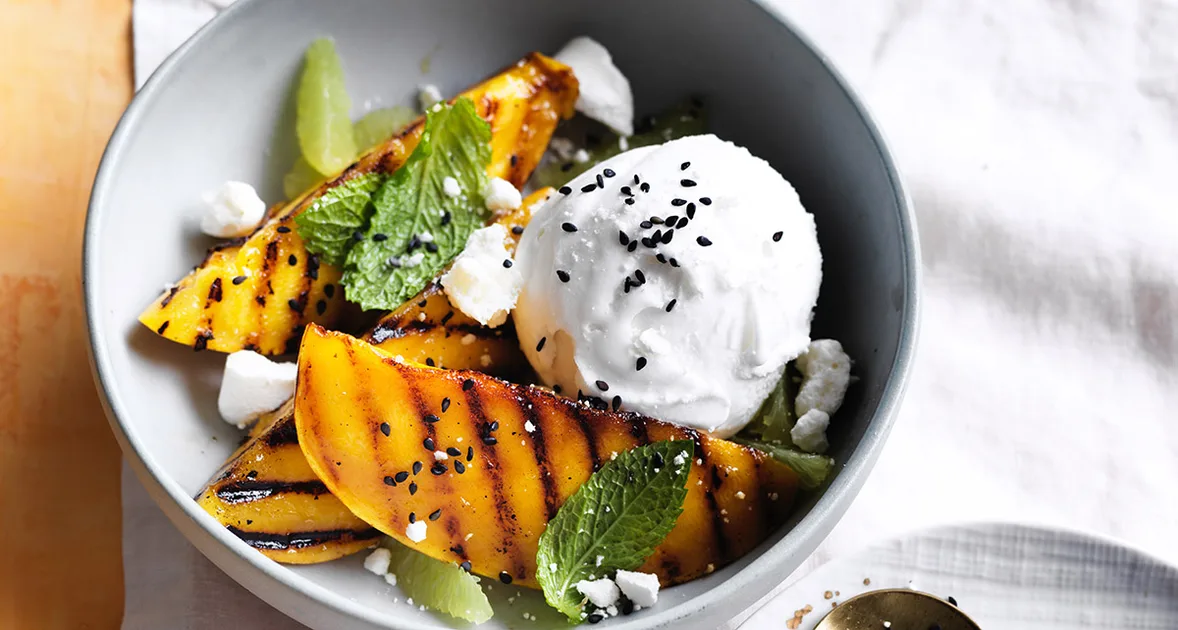 Grilled mango sundae recipe | Gourmet Traveller