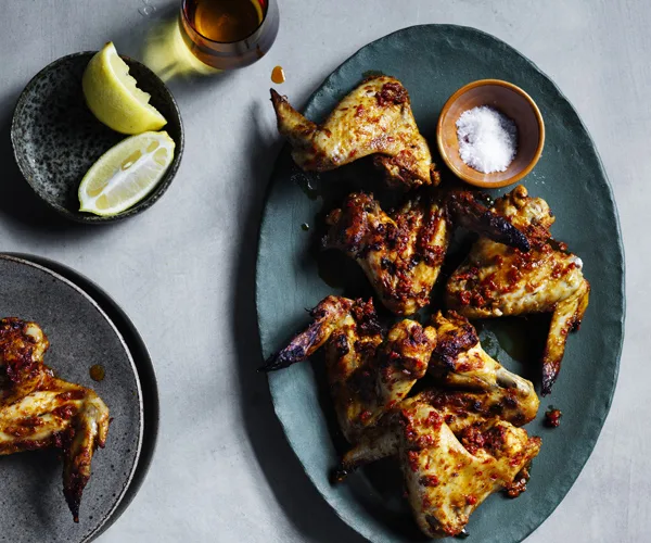 Chicken wings with adjika recipe | Gourmet Traveller