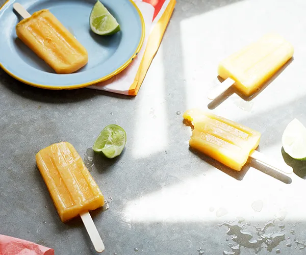 Ice blocks recipe with mango, coconut and lemongrass