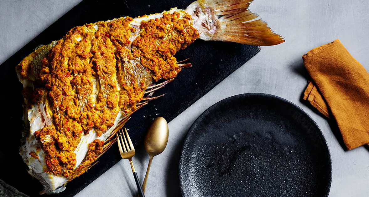 Whole Snapper Roasted with Curry Flavours