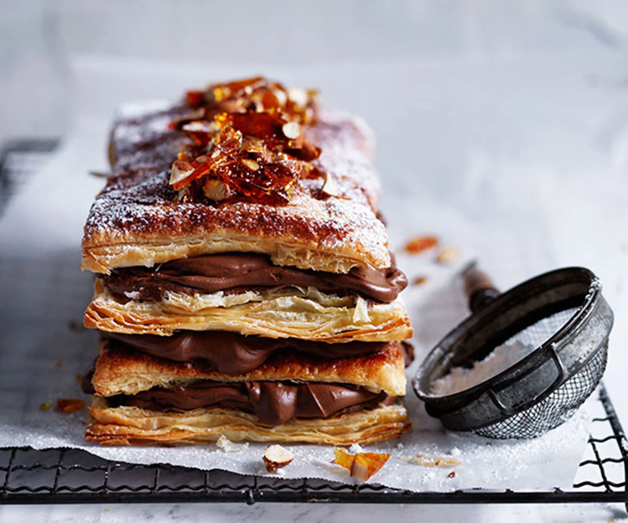 Chocolate and almond millefeuille recipe | Gourmet Traveller