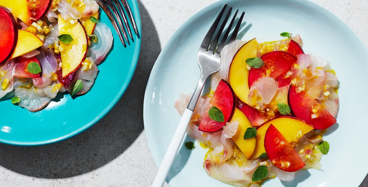 Red Emperor Crudo Recipe with Stone Fruit