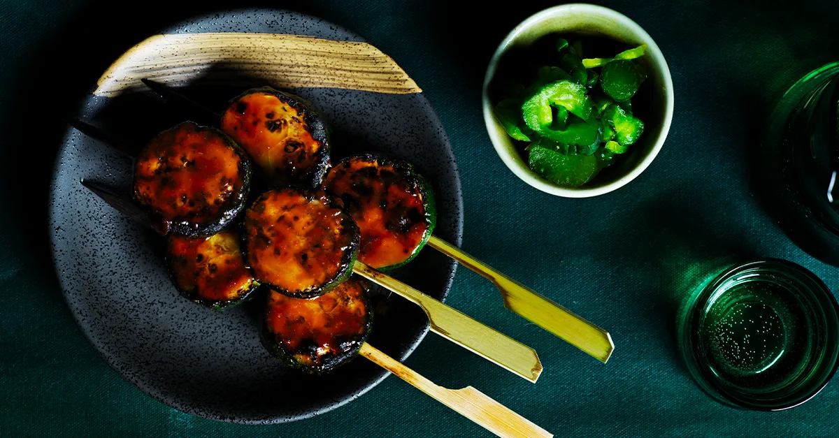 Yakitori Yurippi's zucchini skewers | Gourmet Traveller