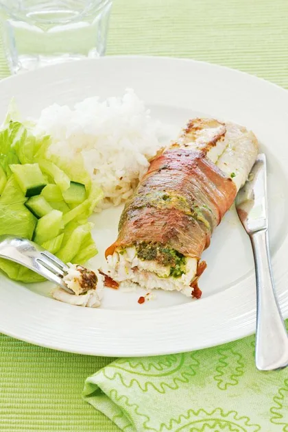 Prosciutto-wrapped fish fillets