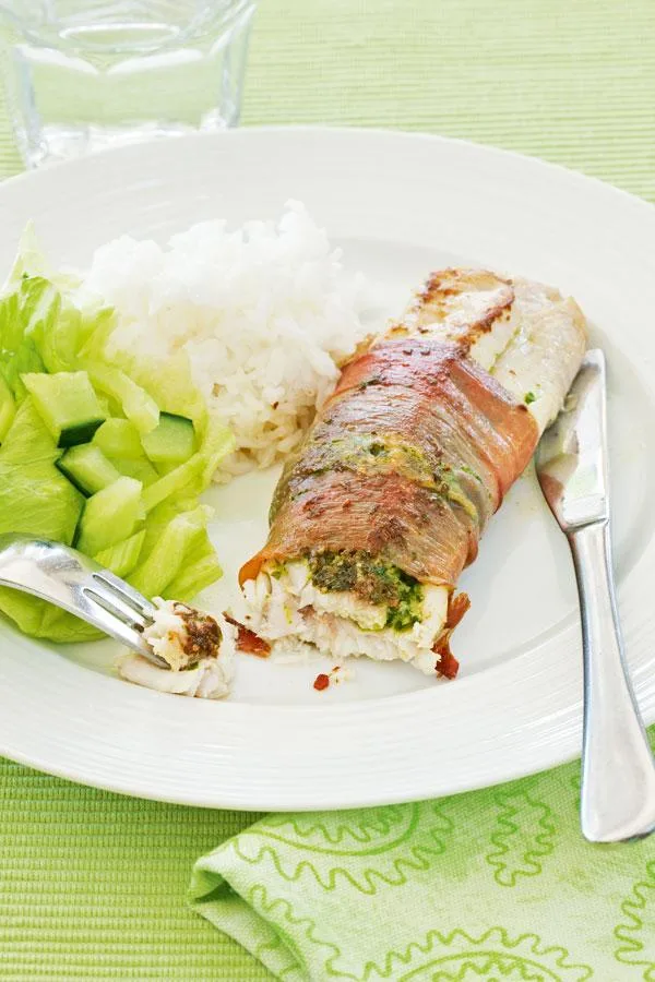 Prosciutto-wrapped fish fillets