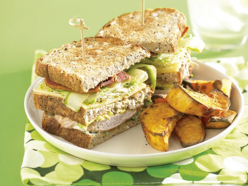 Pork club sandwich