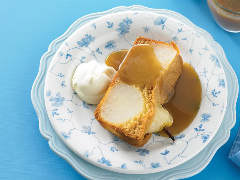 Sticky pear pudding with toffee sauce