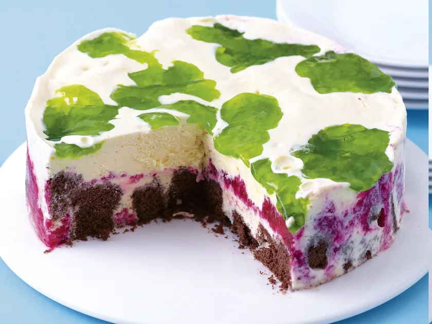 Jelly jiggle and slimey limey ice-cream cake