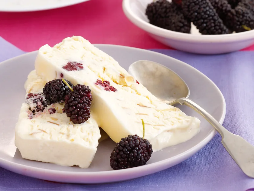 Berry and almond semifreddo
