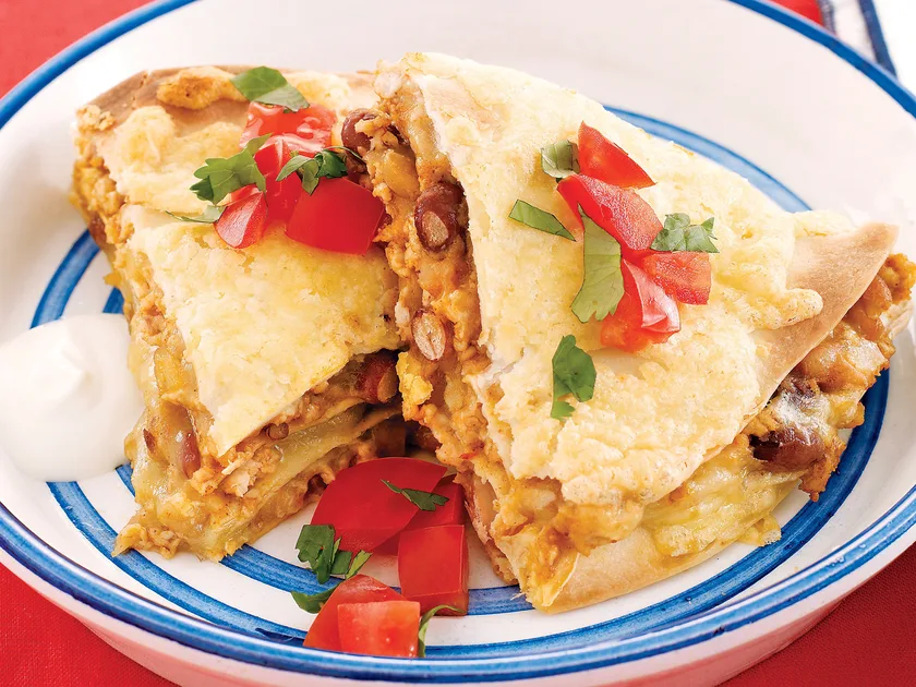 Cheesy Mexican tortilla stack recipe