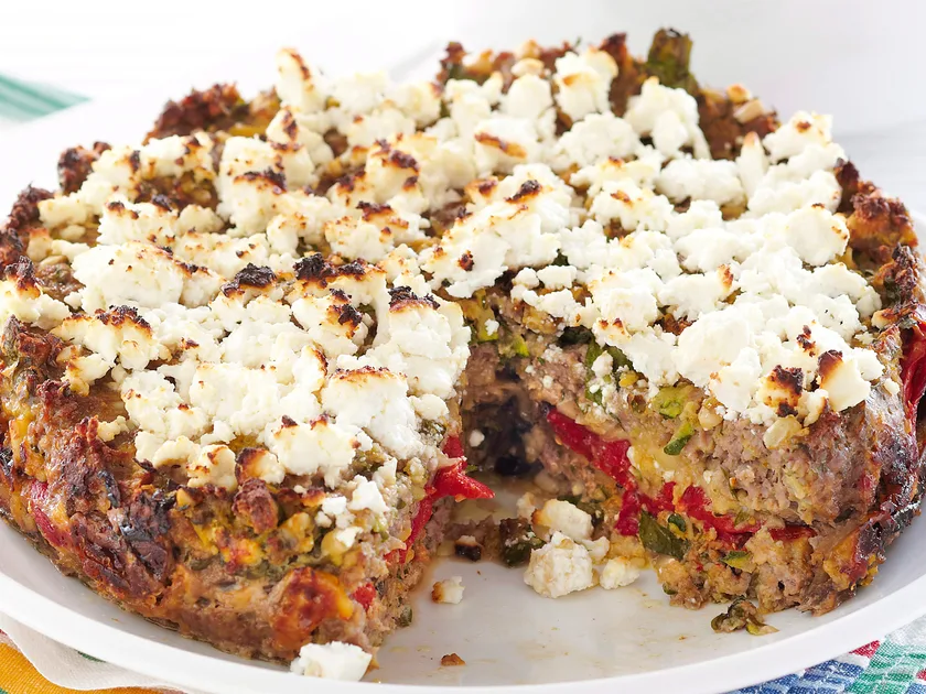 Layered veal and vegetable meatloaf