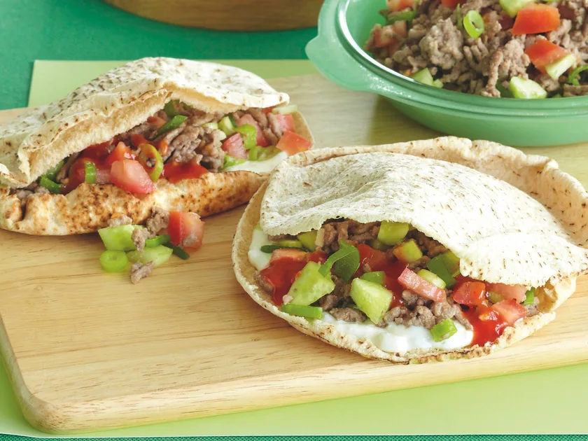 Spiced lamb pita pockets