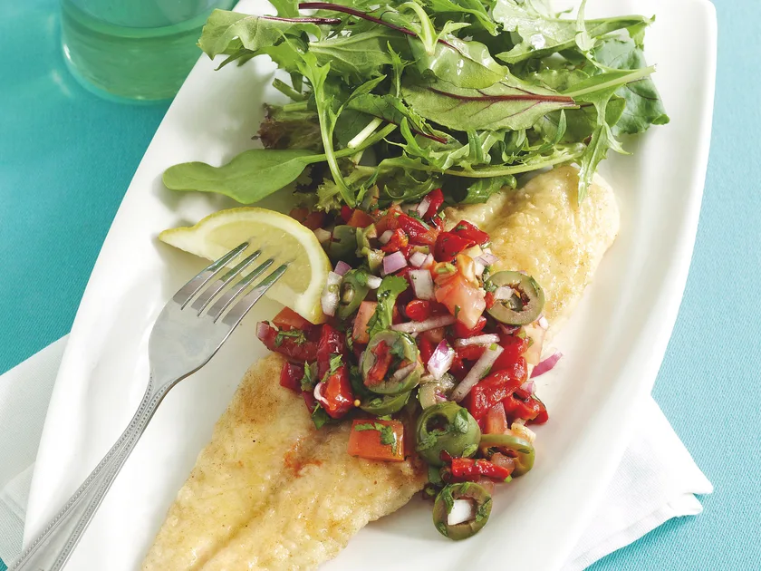 Capsicum salsa-topped fish