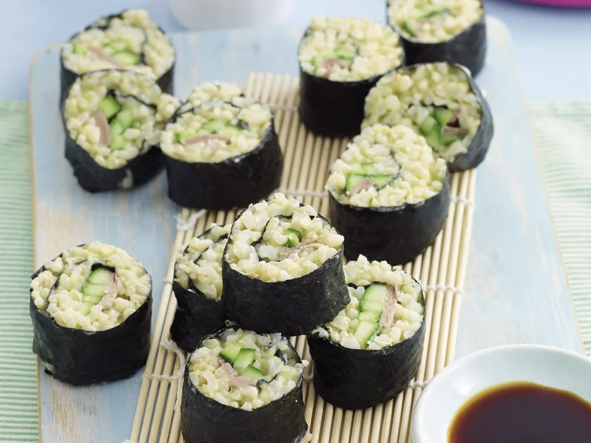 Cucumber and beef nori rolls