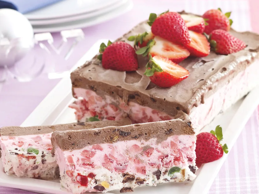 Layered ice-cream log