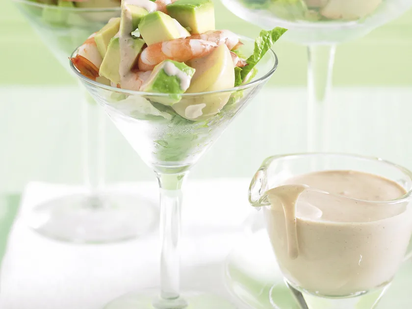 Prawn, avocado and potato cocktail