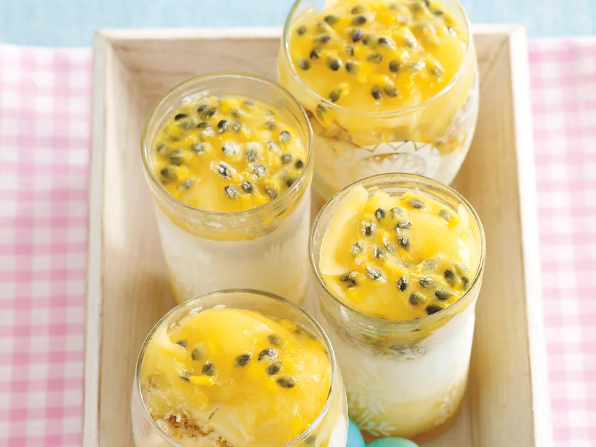 Frozen mango yoghurt parfaits