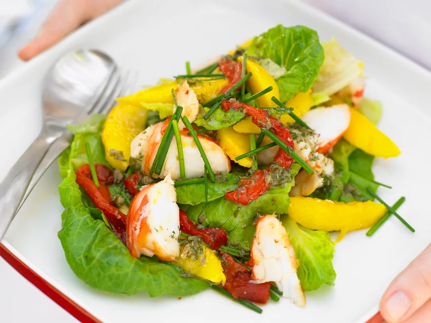 Bug-tail and mango salad