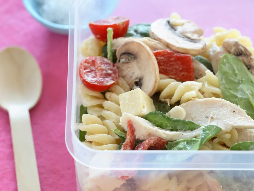 Combination pasta salad with creamy mayonnaise recipe