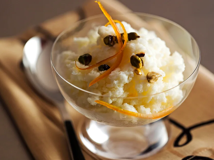 Almond milk granita