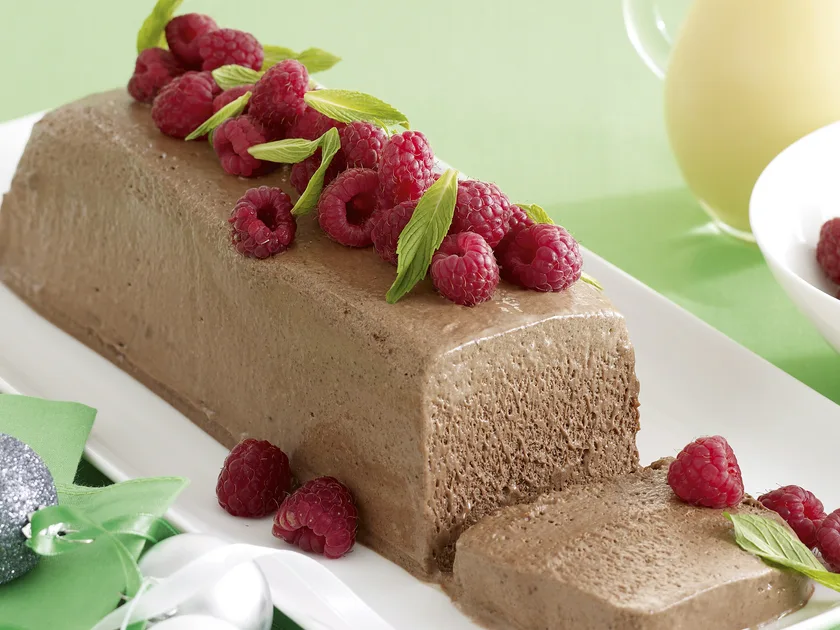 Chocolate marquise with brandy creme anglaise