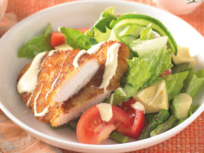 Schnitzel with summer salad