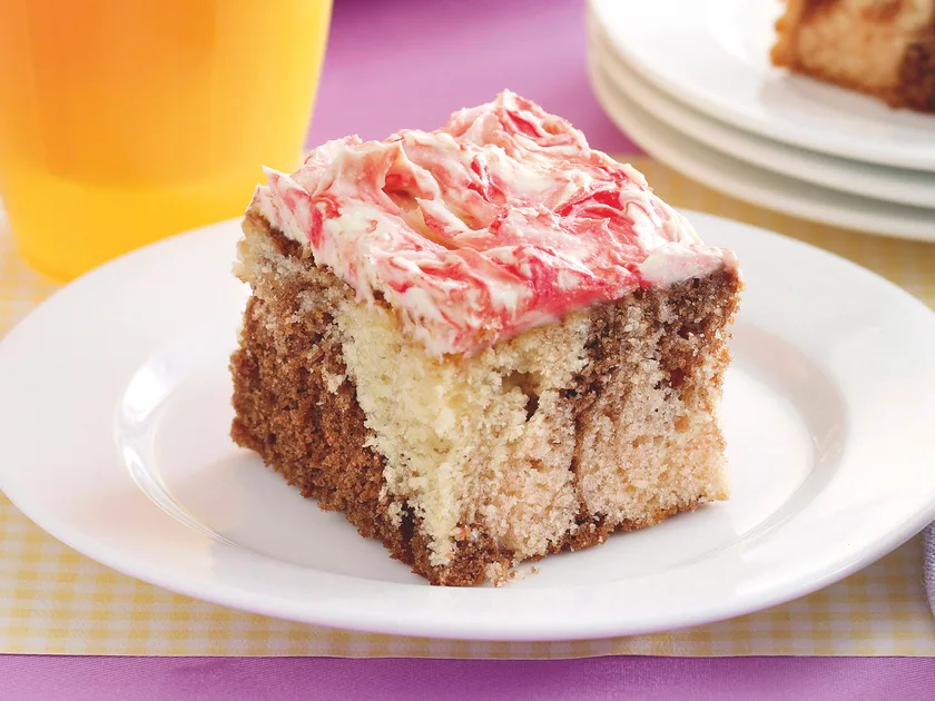 Marble cake with cream cheese icing