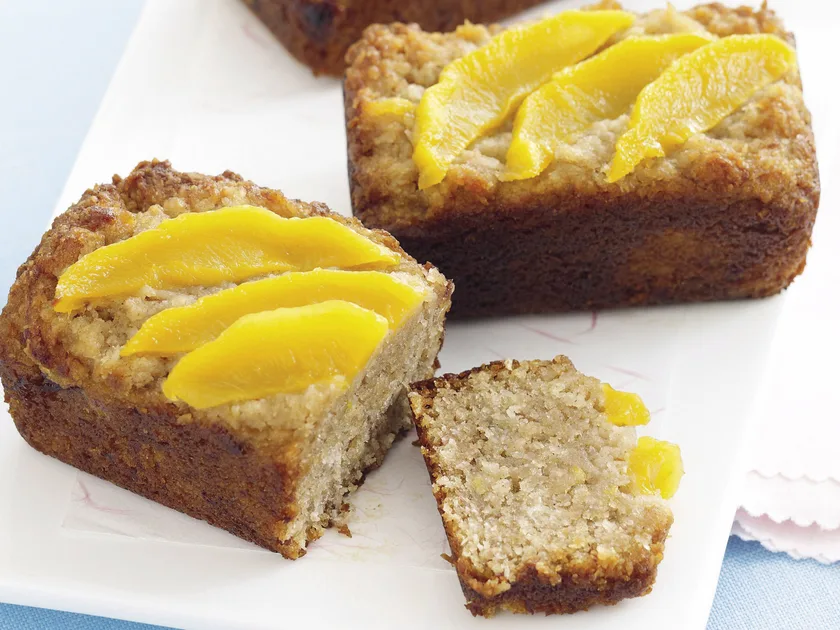 Banana, mango and coconut mini loaves