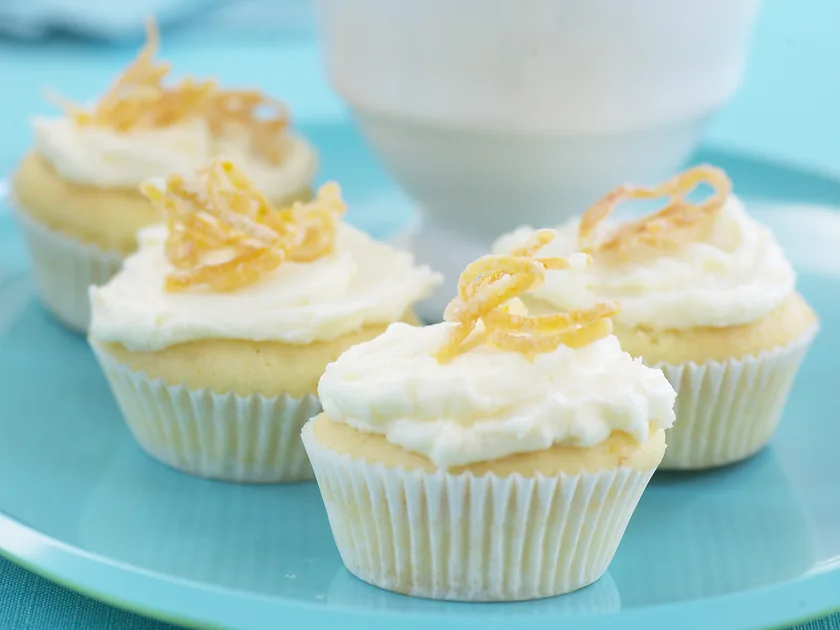 Orange patty cakes with cream cheese frosting