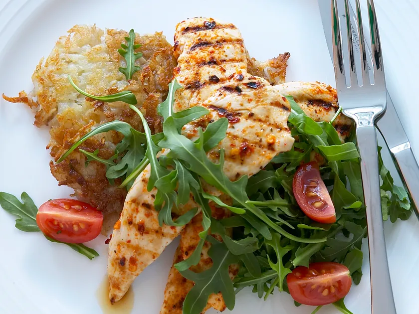 Piri piri chicken with potato rosti