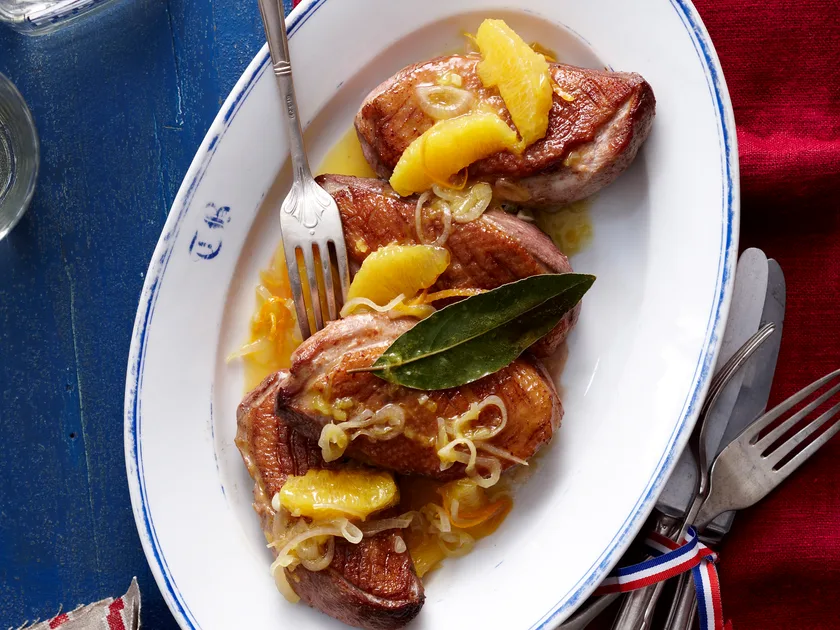 Duck breast in sticky orange sauce
