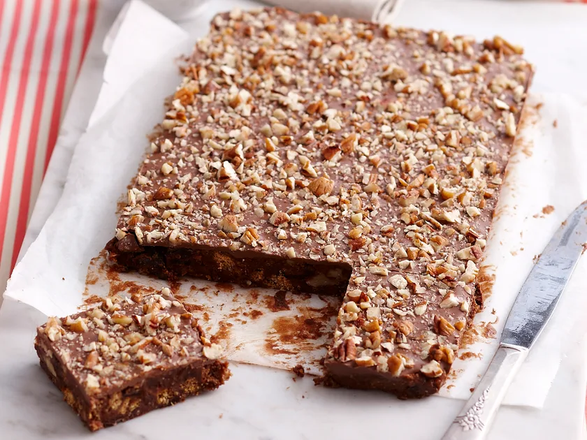 No bake chocolate nut slice recipe