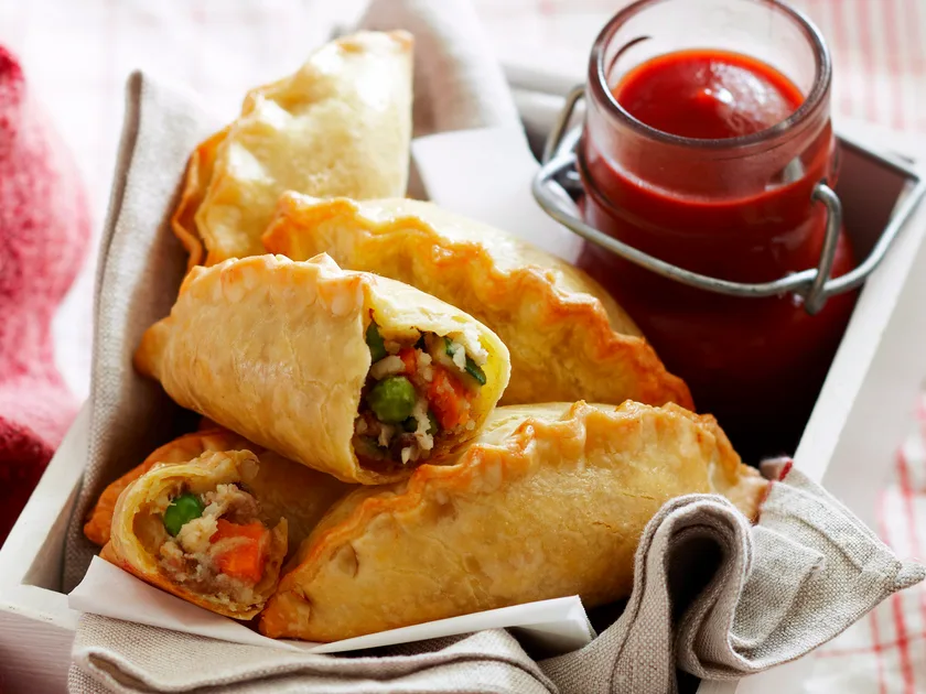 Golden beef and vegetable pasties recipe