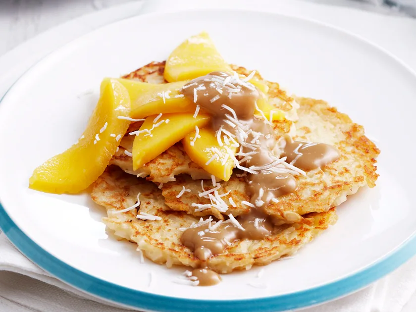 Coconut rice pancakes