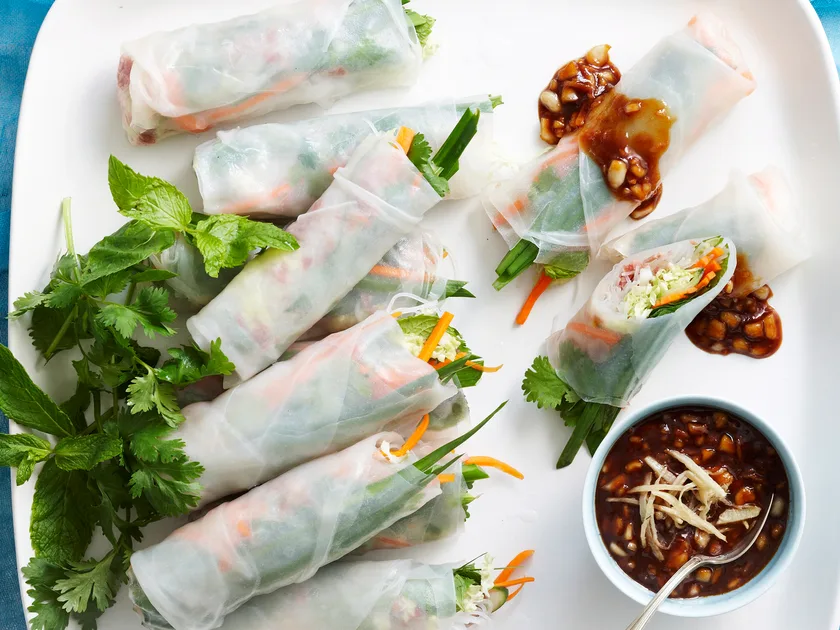 Fresh rice paper rolls