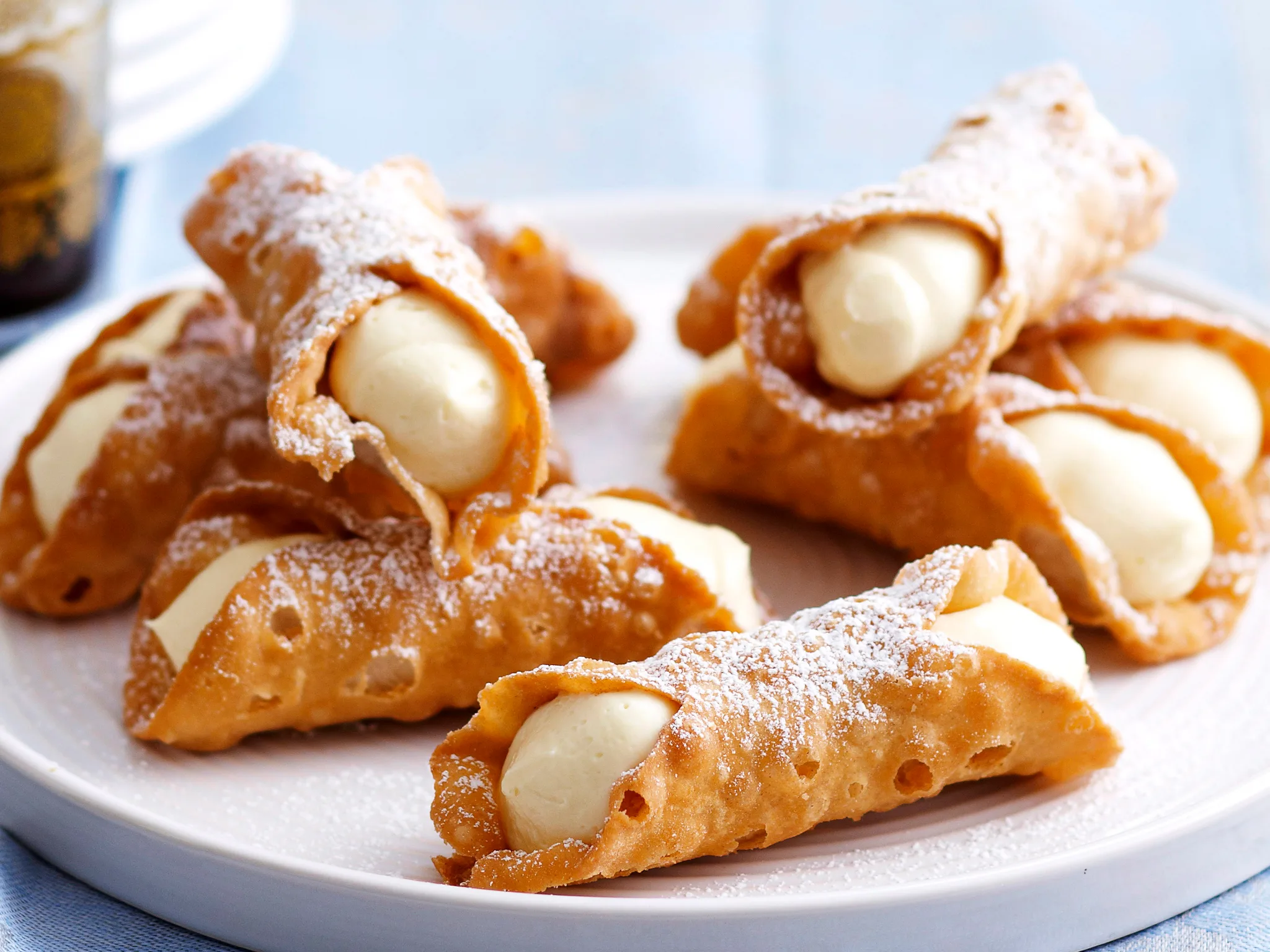 Sicilian cannoli with custard cream