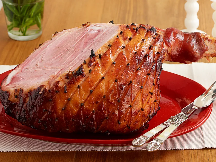 Baked glazed ham