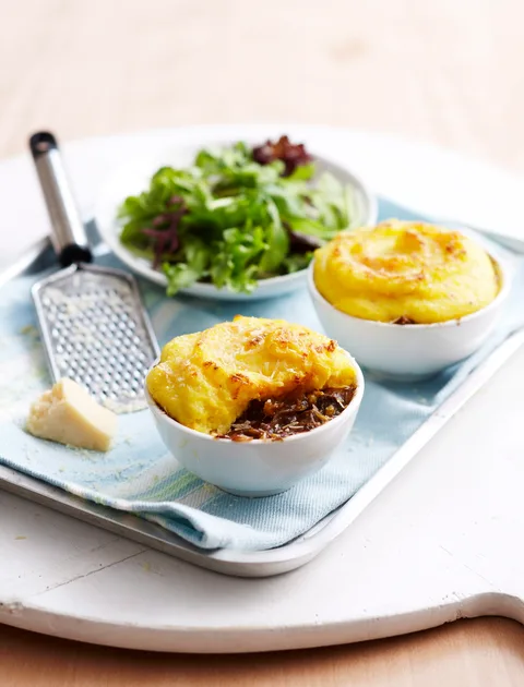 Beef and polenta crust pies